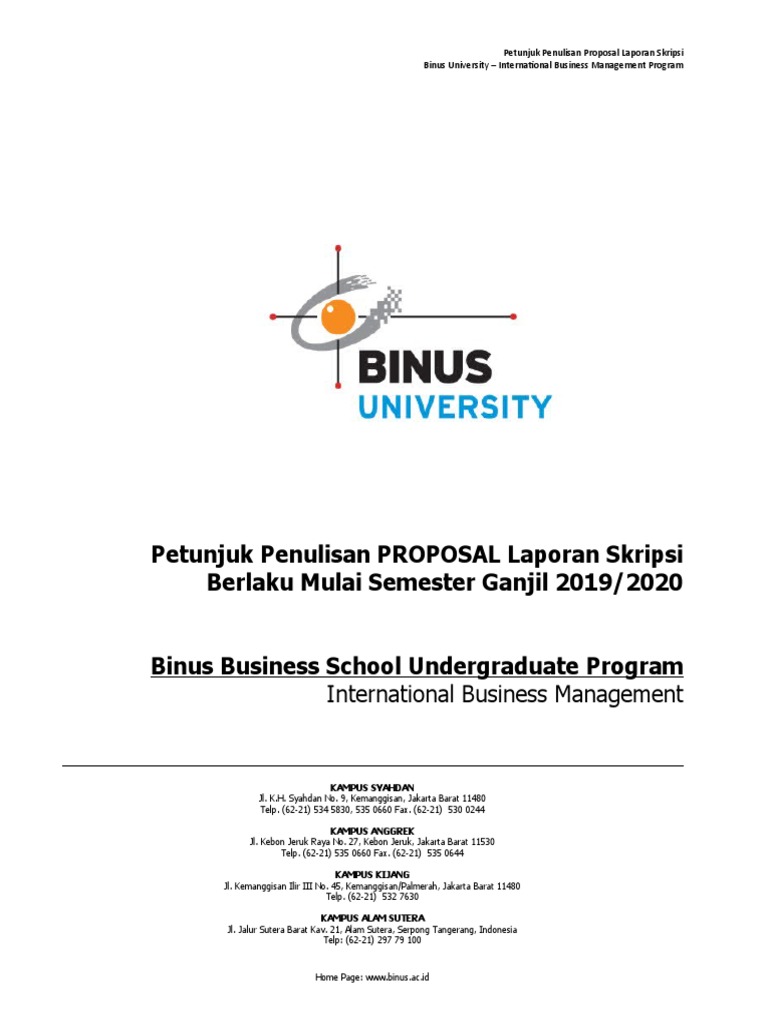 Panduan Proposal Skripsi Binus 2025 | PDF | Seni