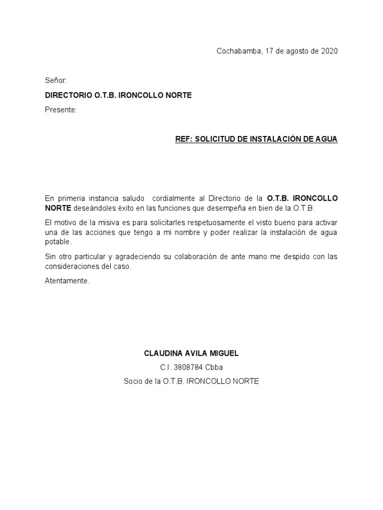 Carta Otb Ironcollo | PDF