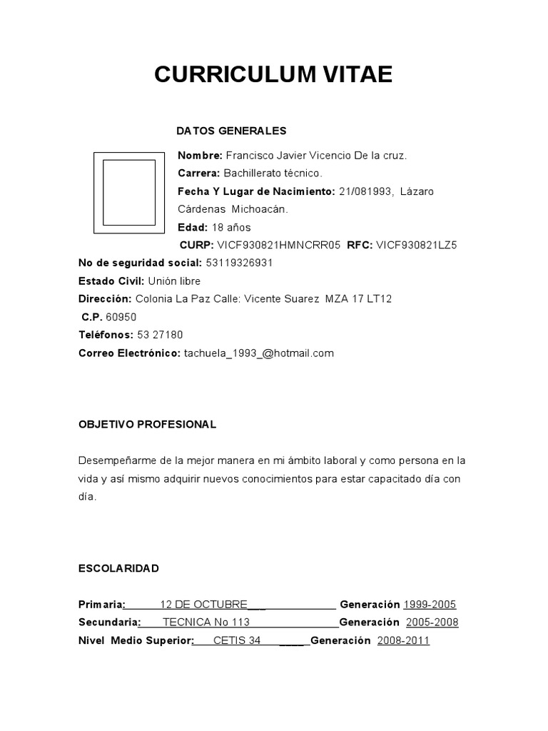 Curriculum Frank | PDF