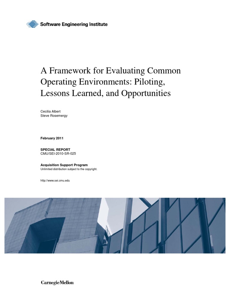 A Framework For Evaluating Common Operating Environments: Piloting ...