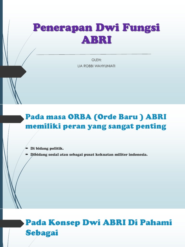 Peran Dwi Fungsi ABRI di Orde Baru | PDF | Politik