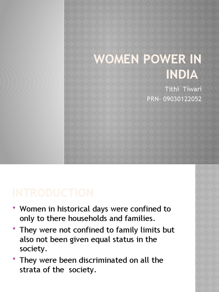 Women Power in India: Tithi Tiwari PRN-09030122052 | PDF | Woman