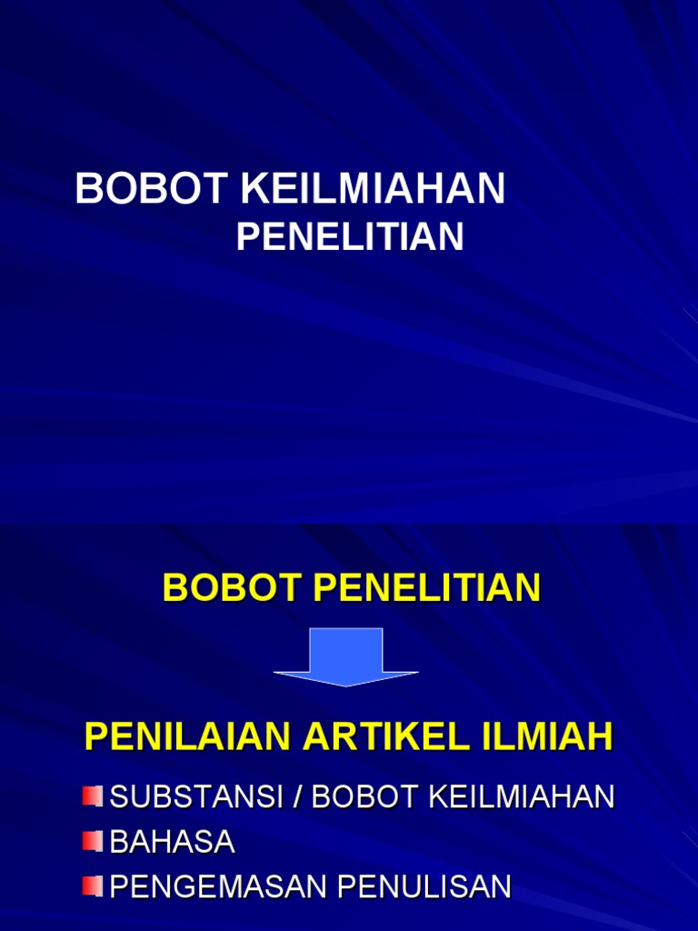 2 - Bobot Ilmiah Penelitian | PDF | Filsafat | Sains & Matematika
