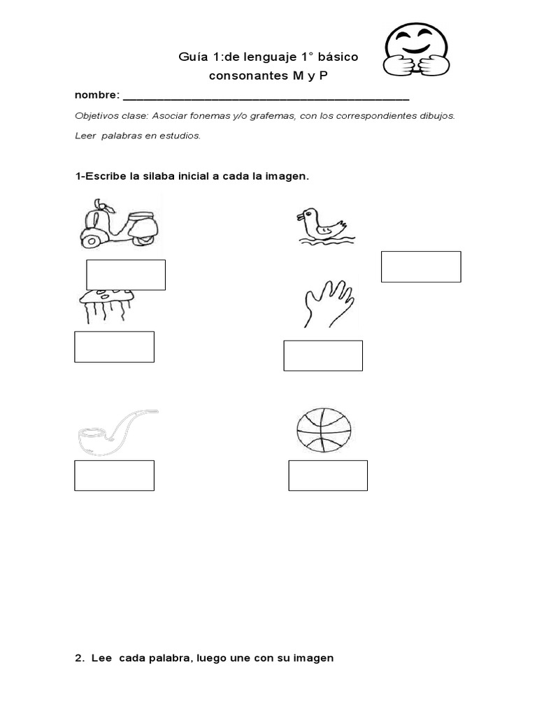 Fonemas M y P en 1° Básico | PDF