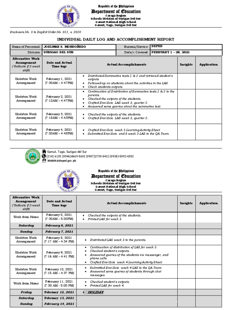 MMTS IDLAR For February 1-28-2021 | PDF