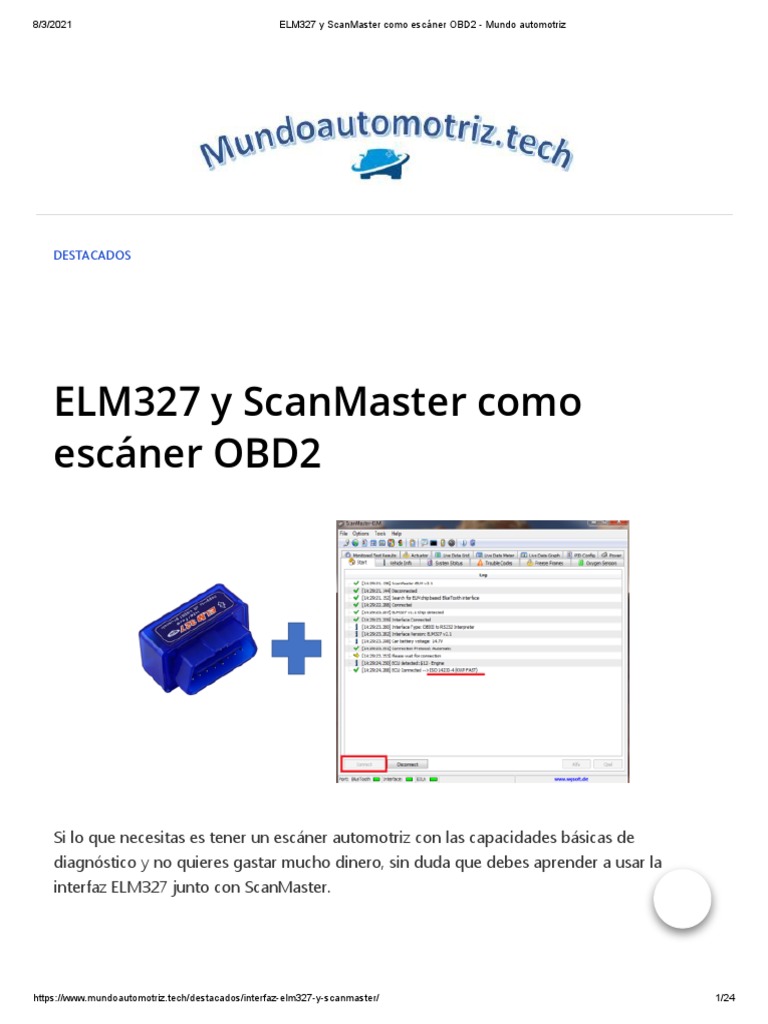 ELM327 y ScanMaster Como Escáner OBD2 - Mundo Automotriz | PDF ...