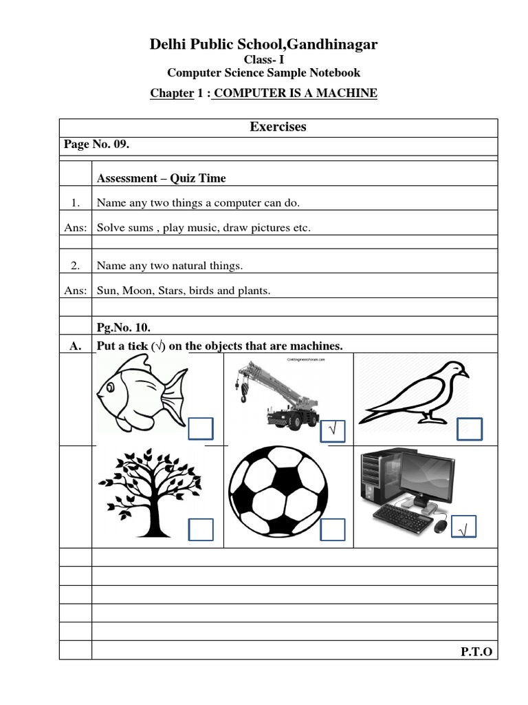 Dps GNGR Class 1 Computer Notes | PDF | Computer Keyboard | Usb Flash Drive