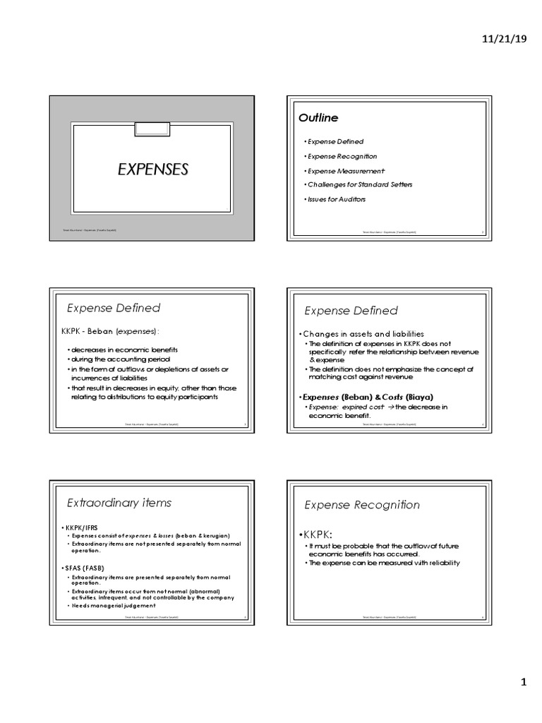Expenses: Expense Defined Expense Defined | PDF | Financial Statement ...