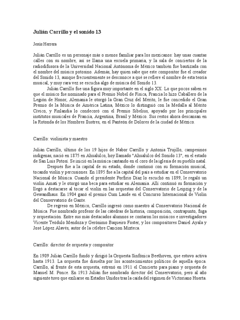 Julián Carrillo y el Sonido 13 | PDF | Teoría musical | Musicología