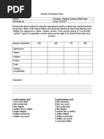 Sensory Evaluation Form | PDF | Senses | Food And Drink