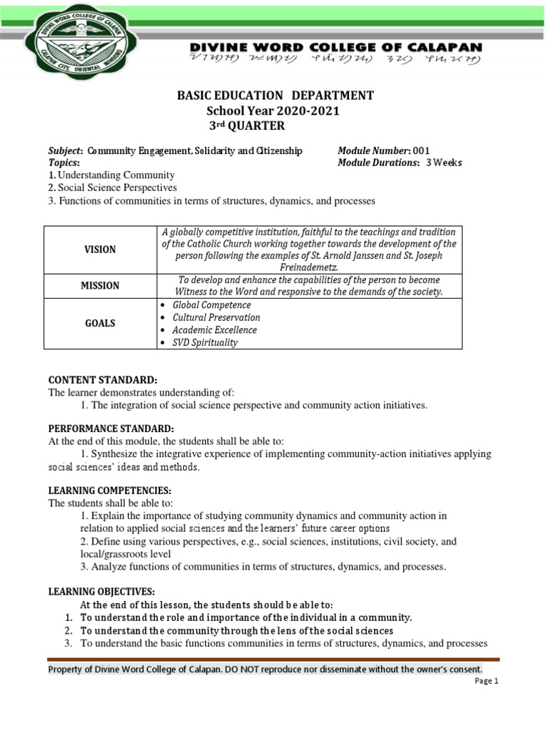 Community Engagement and Dynamics Module | PDF | Social Stratification ...