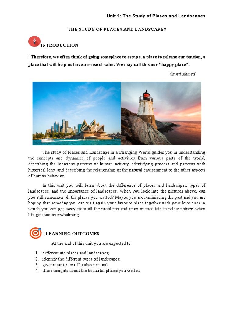 UNIT 1 - Lesson 1 | PDF | Landscape | Desert