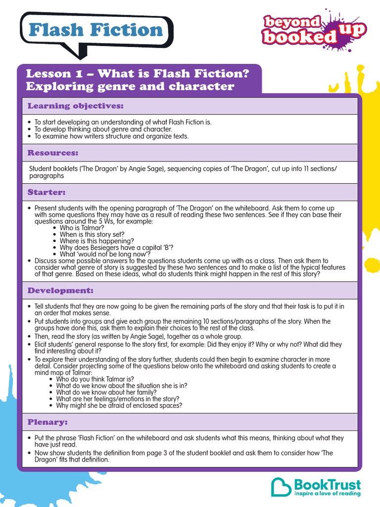 Flash Fiction Lessons Plans | PDF | Plot (Narrative) | Writers