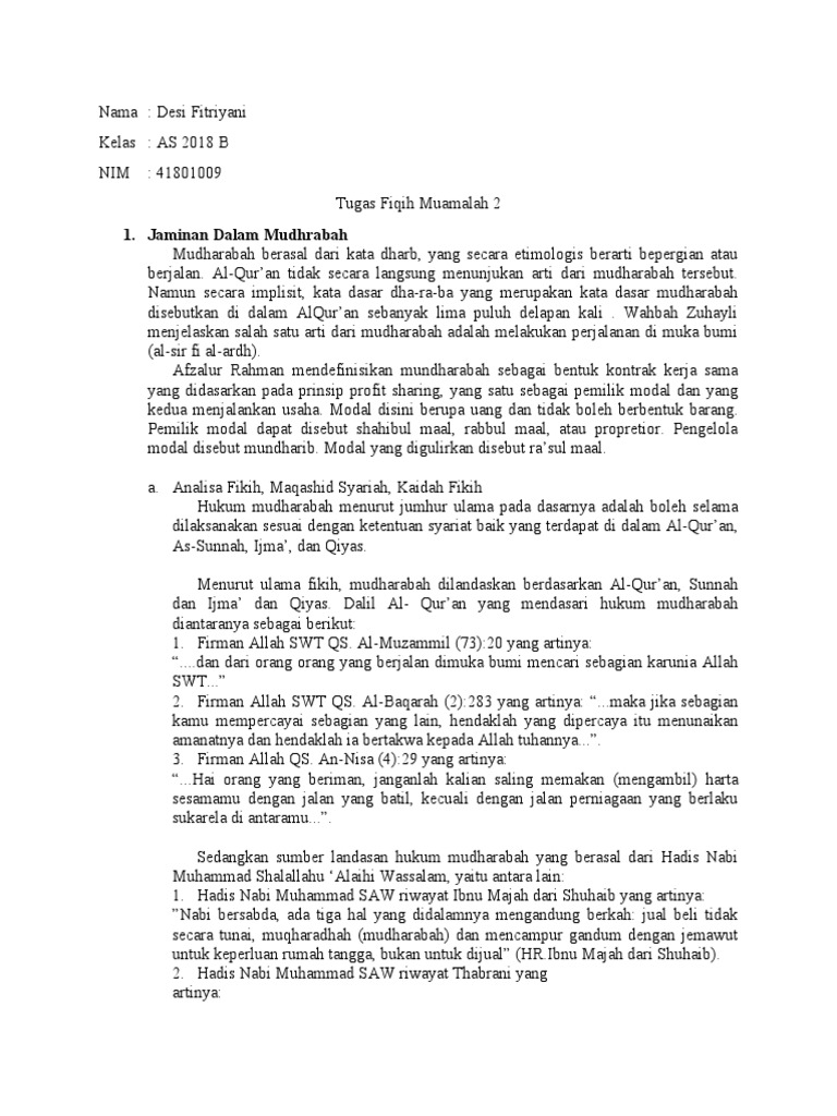 Desi Fitriyani - AS18B - Tugas Fiqih Muamalah 2 | PDF