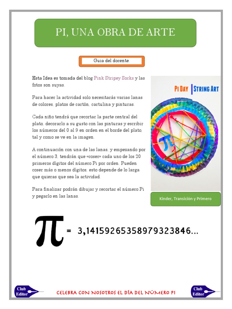 Actividades Creativas para el Día de Pi | PDF | Diámetro | Pi