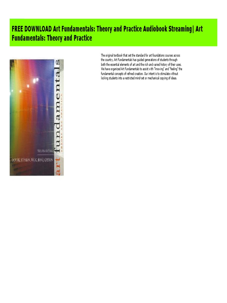 FREE DOWNLOAD Art Fundamentals: Theory and Practice Audiobook Streaming ...