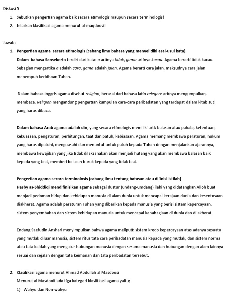 Diskusi 5 - PAI Tuton UT | PDF