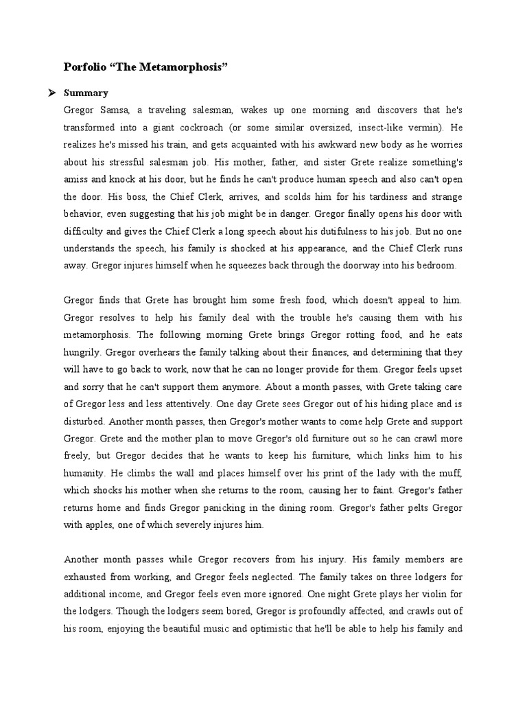 The Metamorphosis | PDF | The Metamorphosis