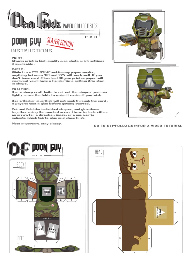 DOOM SLAYER Papercraft | PDF | Manufactured Goods | Equipment