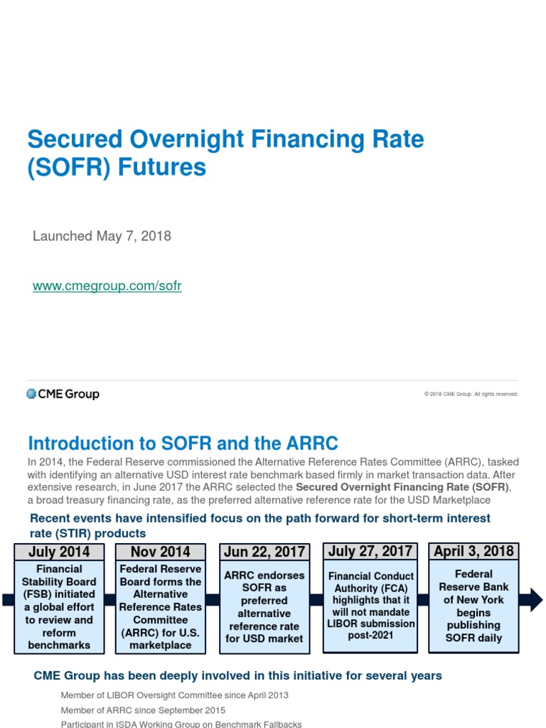 Secured Overnight Financing Rate (SOFR) Futures: Launched May 7, 2018 ...