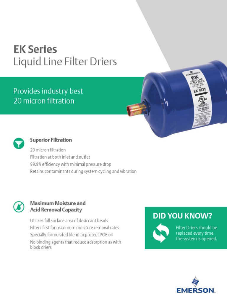 Ek Series Spec Sheet en Us 5403644 | PDF | Filtration | Chemical ...