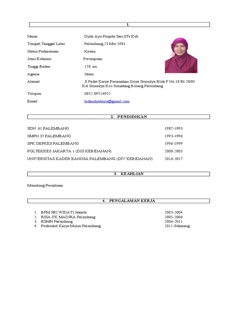 Daftar Riwayat Hidup (CV) | PDF