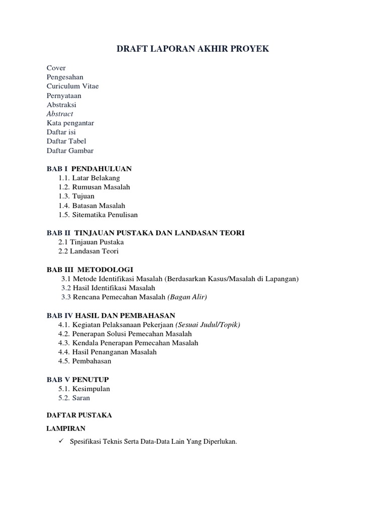 Draft Laporan Akhir Proyek (Fixed) | PDF
