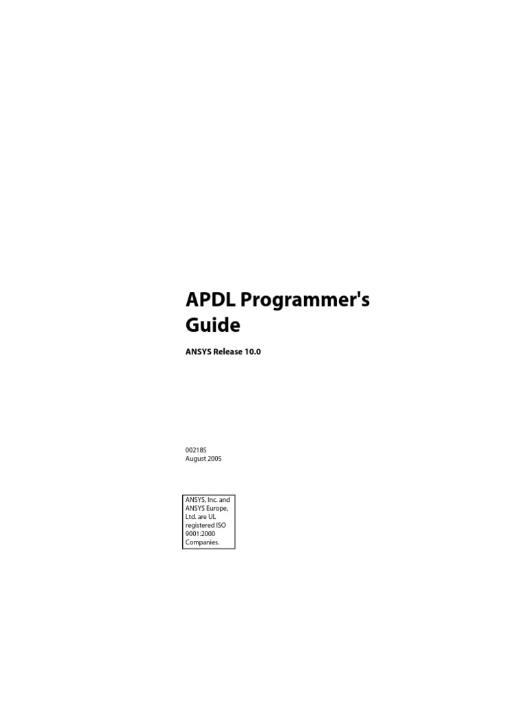 APDL Help | PDF | Parameter (Computer Programming) | Array Data Structure APDL Help | PDF | Parameter (Computer Programming) | Array Data Structure