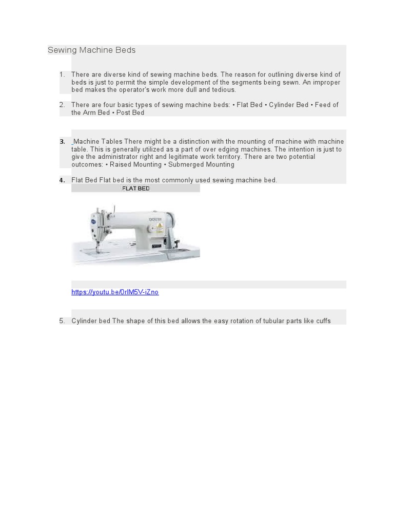 Sewing Machine Beds | PDF | Home & Garden | Computers