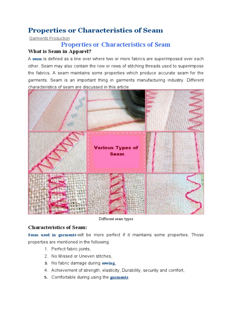 Characteristics of Perfect Seams | PDF