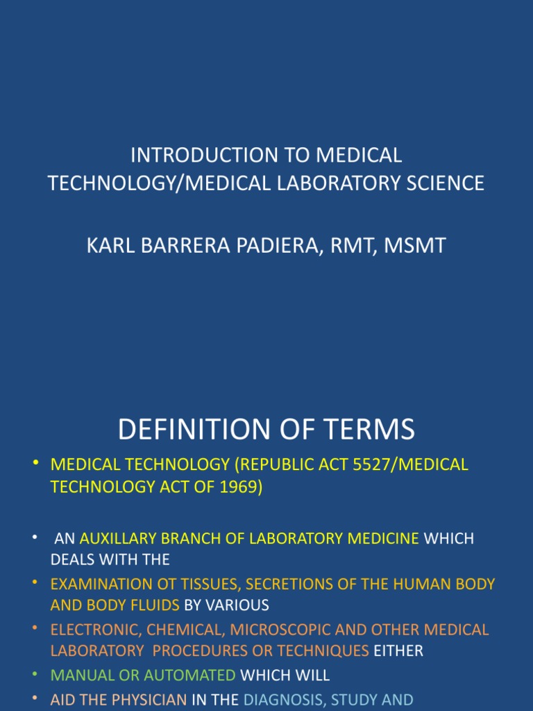 Medical Technology Overview & History | PDF | Pathology | Medical ...