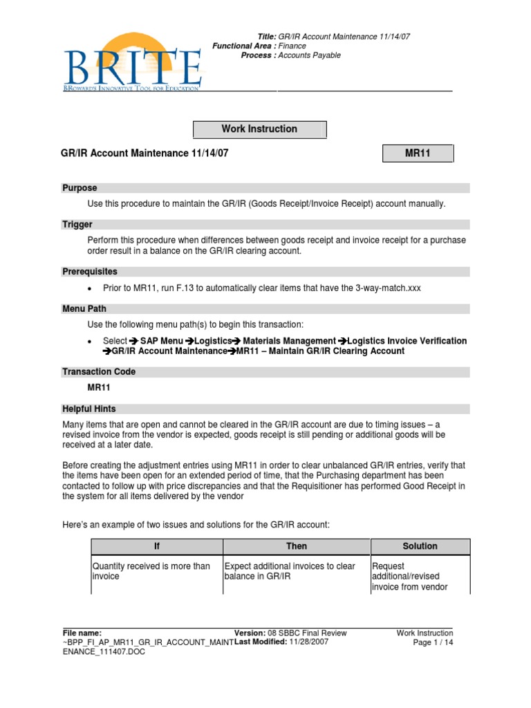 GRIR Clearing | PDF | Accounts Payable | Receipt