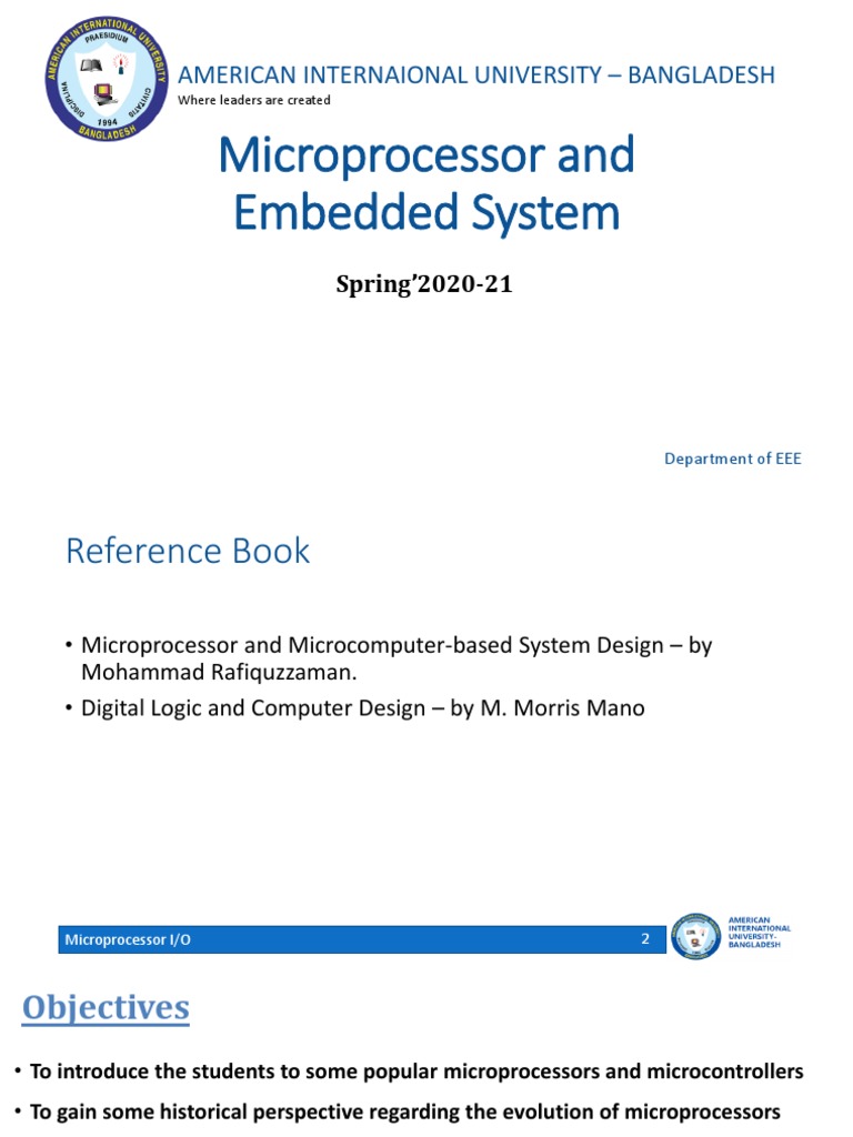 Microprocessor and Embedded System: American Internaional University - Bangladesh | PDF ...
