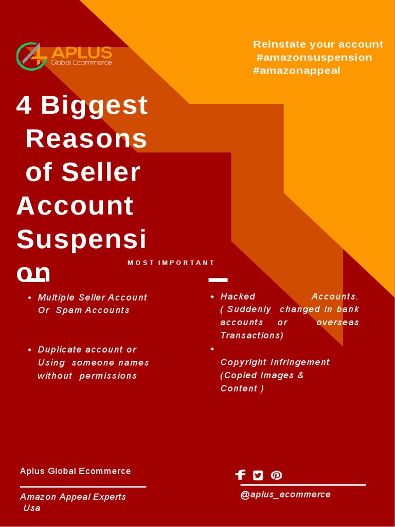 Reasons For Seller Account Suspension: Aplus Global Ecommerce | PDF ...