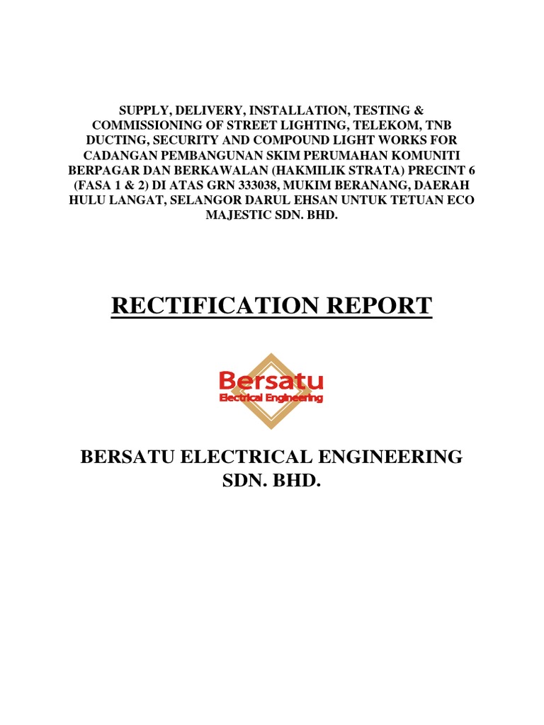 Rectification Report P6 | PDF