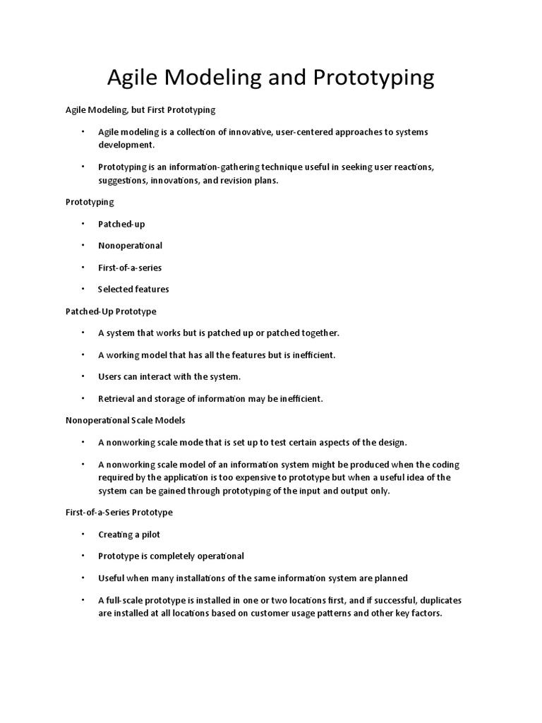 Agile Modeling and Prototyping | PDF | Agile Software Development | Software Prototyping
