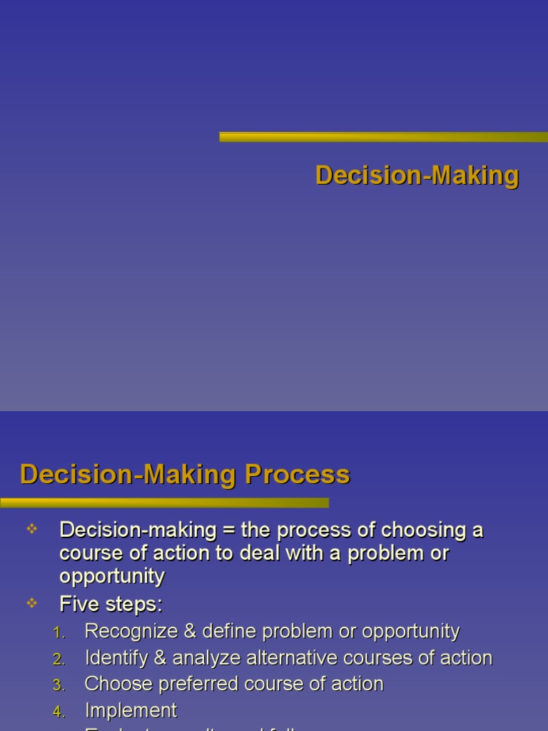 Models of Decision Making | PDF | Heuristic | Decision Making