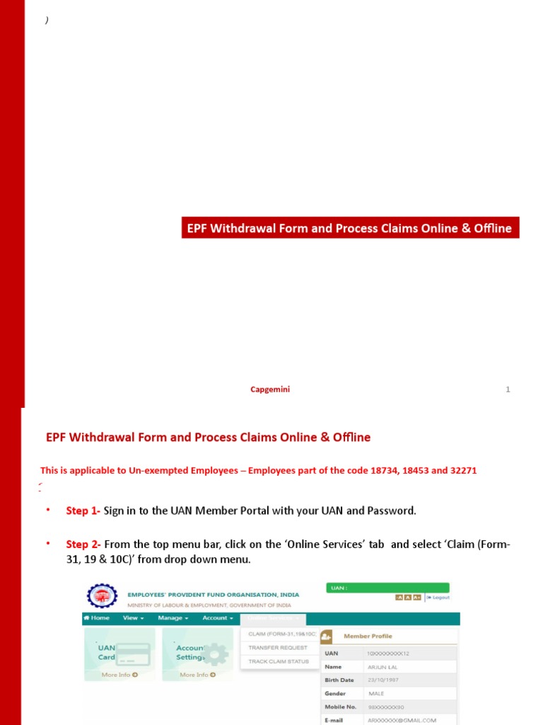 EPF Withdrawal Process: Online & Offline Guide | PDF | Employment ...