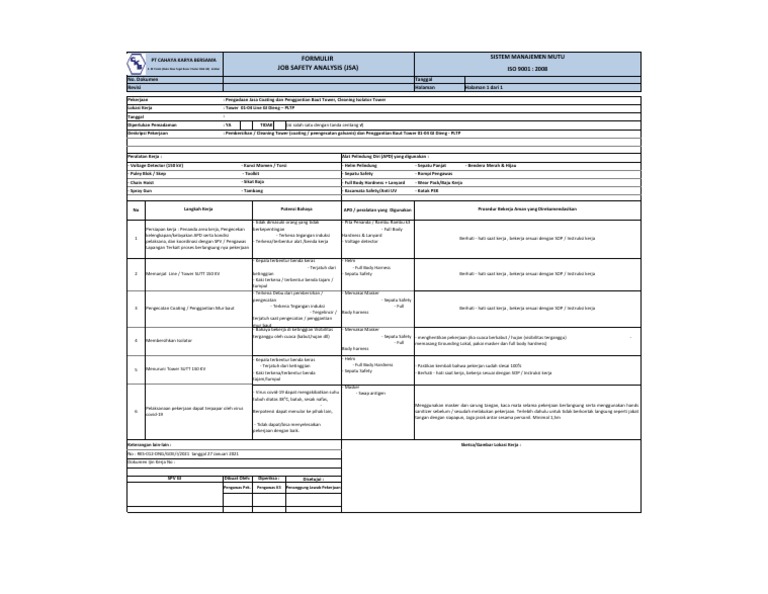 JSA Tower 01-04 Line GI Dieng - PLTP | PDF