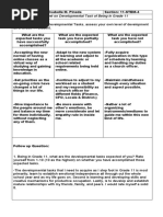 Activity 3: Worksheet On Developmental Tasks of Being in Grade 11 | PDF ...