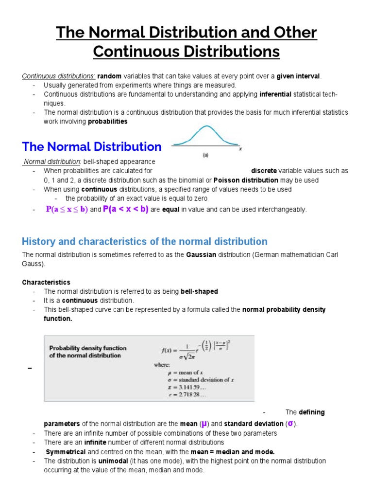 Week 3 - CH6 Normal Distribution and Other Continuous Distributions ...