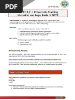 NSTP - CWTS Vision, Mission & Core Values | PDF | Social Science