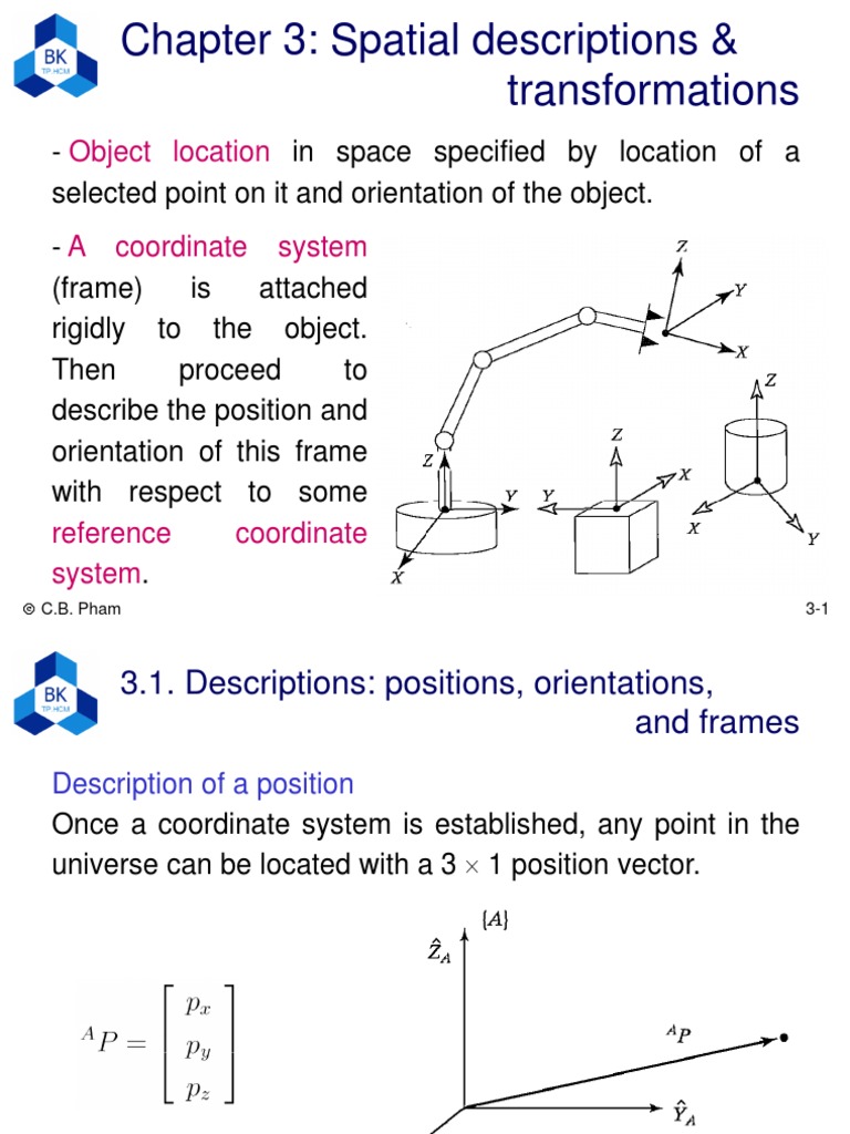 Chapter 3: Spatial Descriptions & Transformations: Object Location ...