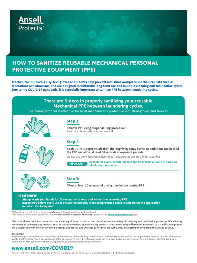9663 COVID-19 How To Sanitize Reusable Mechanical PPE - EN | PDF ...