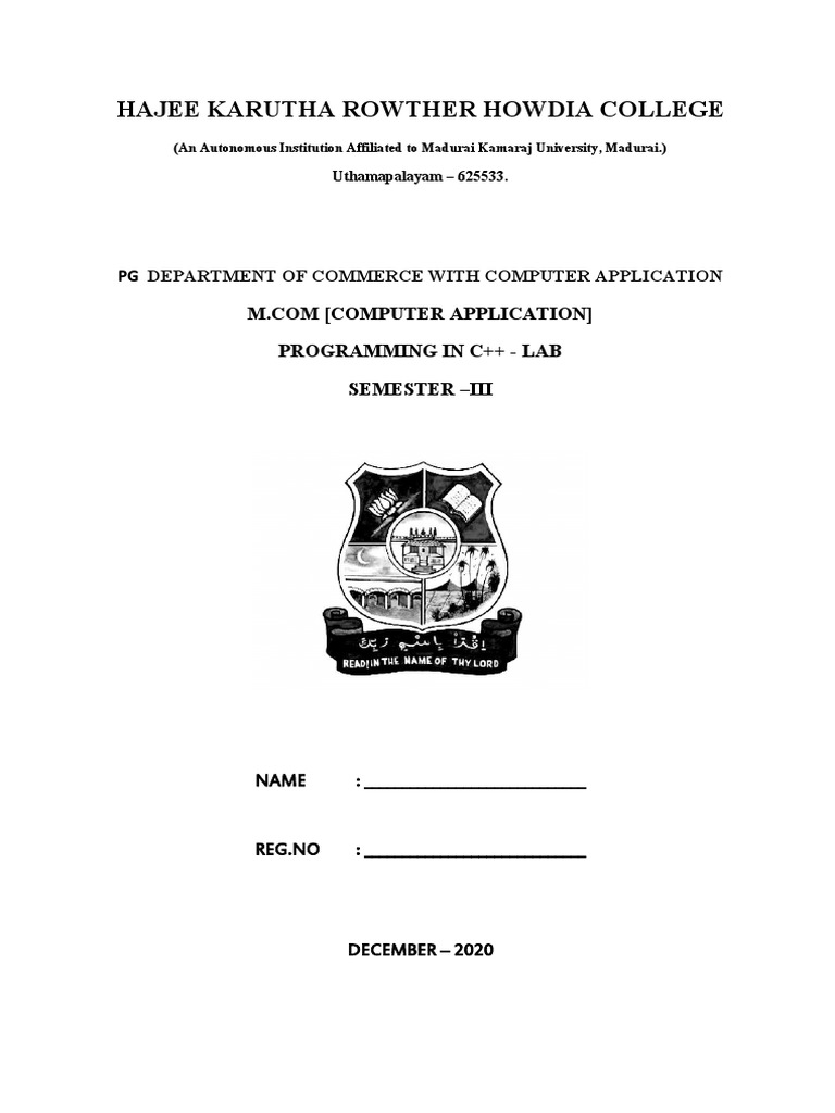 Mcom Computer Application Project | PDF | Subroutine | C++
