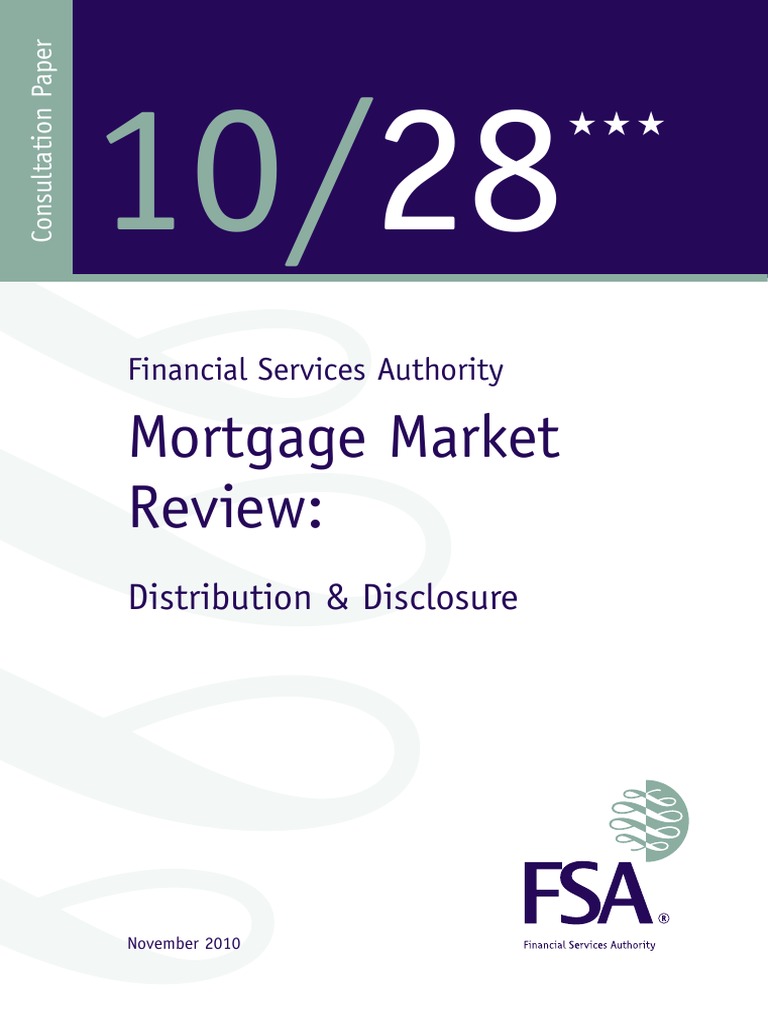 Fsa cp10 28 | PDF | Financial Services Authority | Mortgage Loan