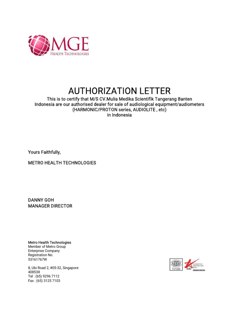 Authorization Letter MMS | PDF