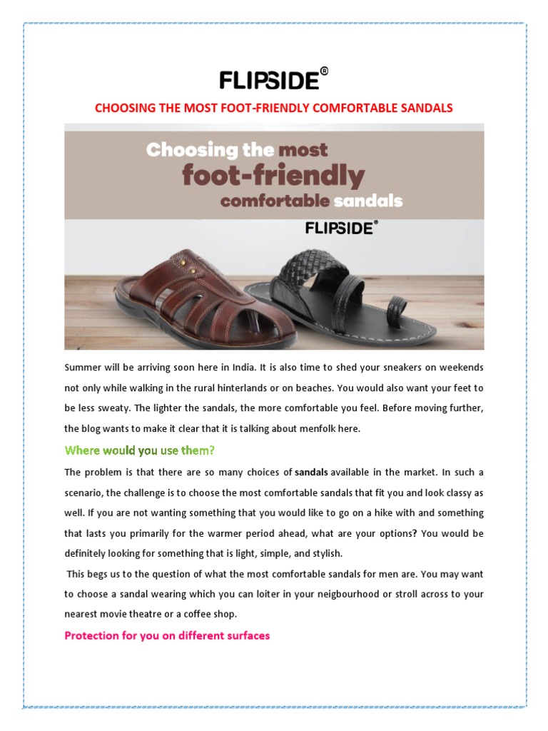 CHOOSING The MOST Foot-Friendly Comfortable Sandals | PDF