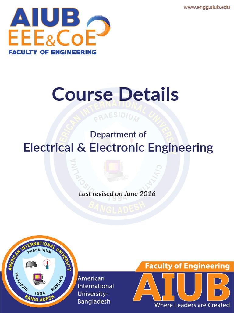 AIUB EEE Course Details | PDF