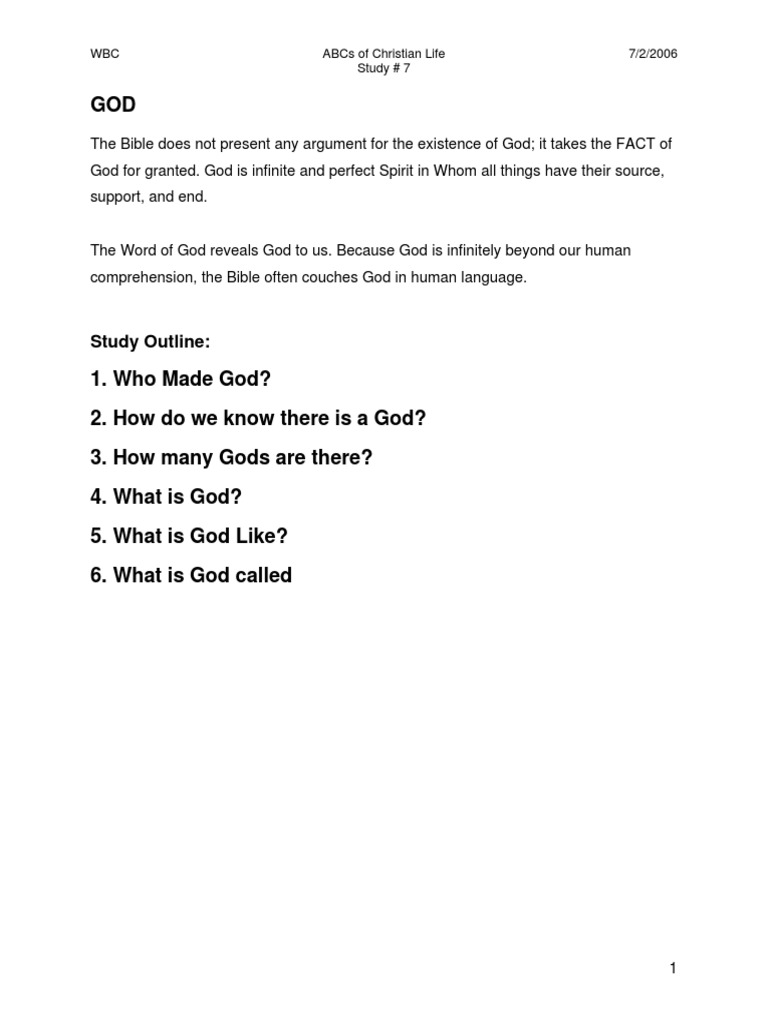 Doctrine of God | PDF | Grace In Christianity | God